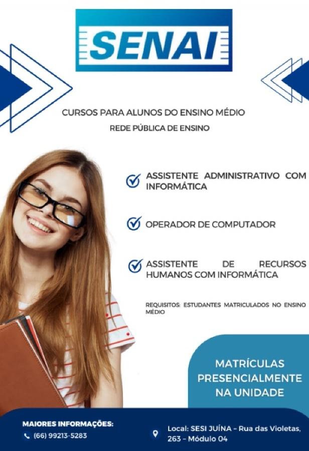 SENAI oferece diversos Cursos Gratuitos para a Comunidade Juinense ...